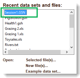Save Session Options • Genstat v21