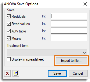 Save ANOVA Results in a Spreadsheet File • Genstat v21