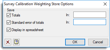Survey Calibration Weighting Save Options • Genstat v21
