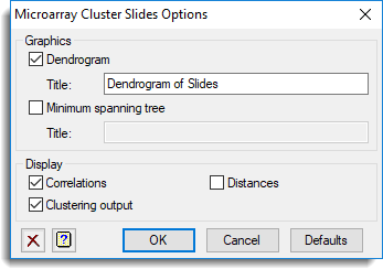 Microarray Cluster Targets/Slides • Genstat v21