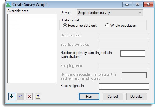 Create Survey Weights • Genstat v21