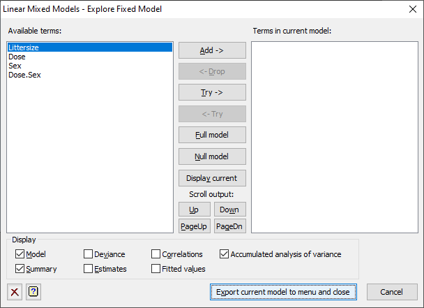 Linear Mixed Models - Explore Fixed Model • Genstat v21