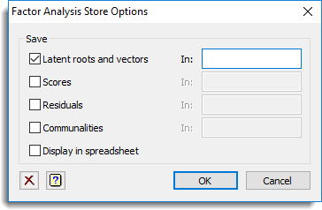 Factor Analysis Store Options • Genstat v21
