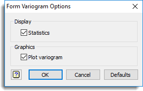 Form Variogram Options • Genstat v21