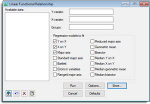Linear Functional Relationship • Genstat v21