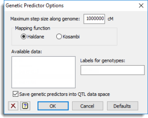 Genetic Predictor Options • Genstat v21