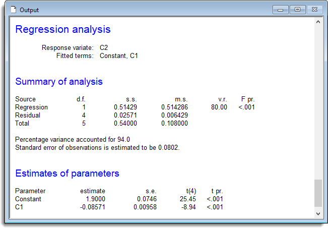 Getting Started with a Simple Example • Genstat v21