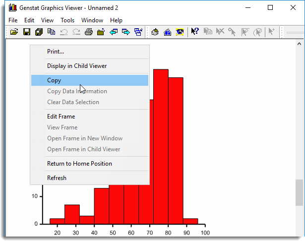 Popup Menu Commands • Genstat v21