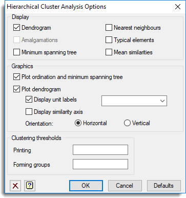 Hierarchical Cluster Analysis Options • Genstat v21