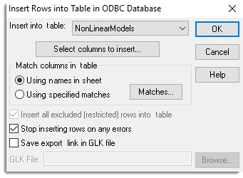Insert Spreadsheet into Database • Genstat v21