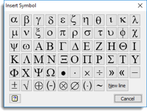 Insert Symbol • Genstat v21