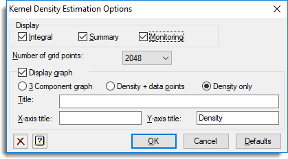 Kernel Density Estimation Options • Genstat v21