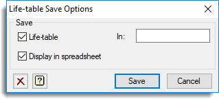 Life Table Save Options • Genstat v21