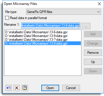 Open Microarray Data Files • Genstat v21