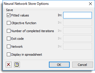 Neural Network Store Options • Genstat v21