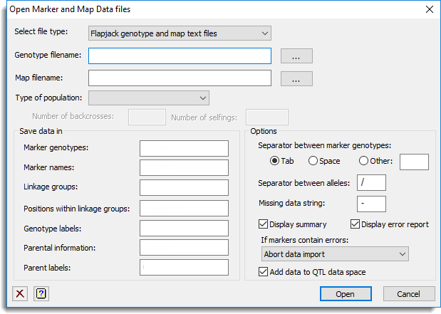 Open Marker and Map Data Files • Genstat v21
