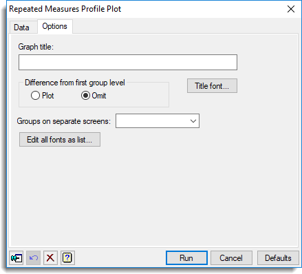 Repeated Measures Profile Plot - Options • Genstat v21