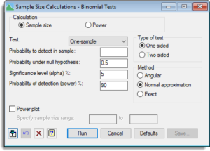 Sample Size Calculations - Binomial tests • Genstat v21