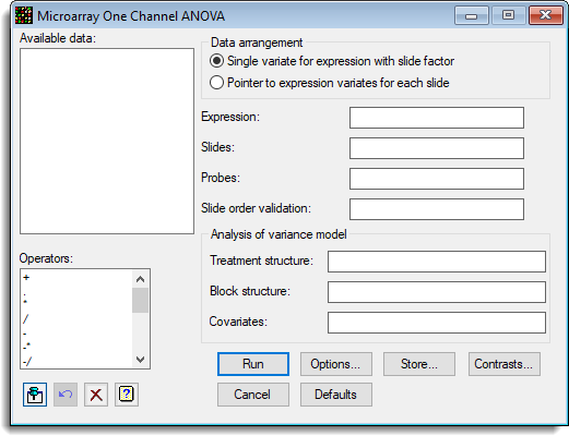 Microarray One Channel ANOVA • Genstat v21