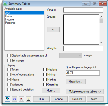 Table Examples • Genstat v21