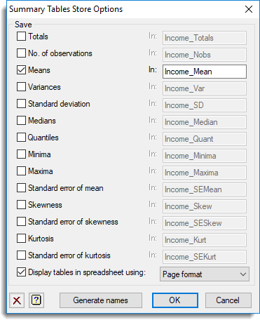 Table Examples • Genstat v21
