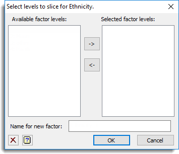 Select levels to slice • Genstat v21