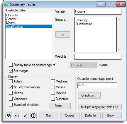 Table Examples • Genstat v21