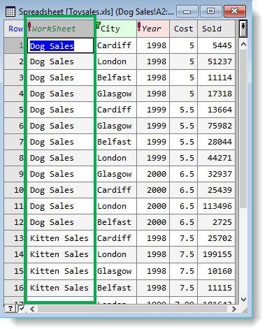 Appending Data from Excel • Genstat v21