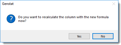 Calculating a Column • Genstat v21