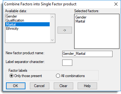 Combining Factors • Genstat v21