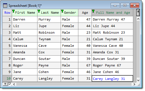 Combining Text to Create new Columns (concatenate) • Genstat v21