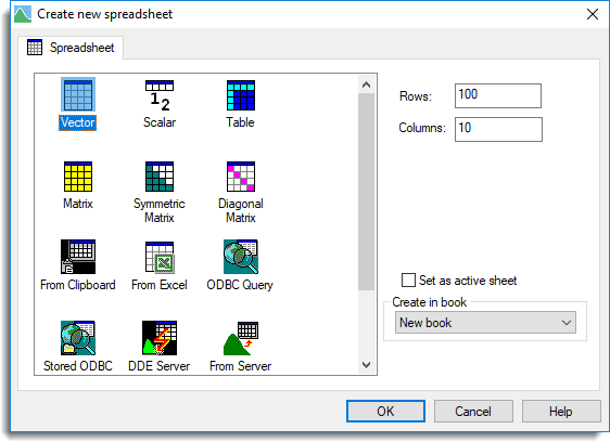 Creating an Empty Spreadsheet • Genstat v21