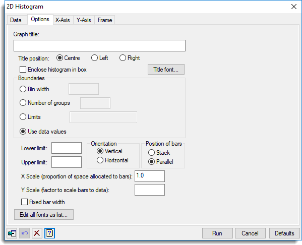 Histogram - Options • Genstat v21