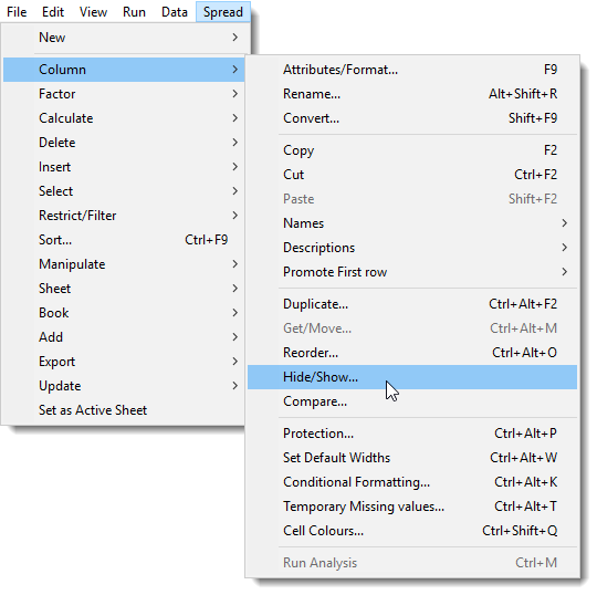 Managing Rows and Columns • Genstat v21