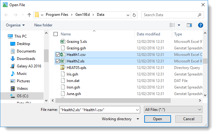 Merging Spreadsheets • Genstat v21