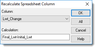 Recalculating a Column • Genstat v21