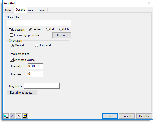 Rug Plot - Options • Genstat v21
