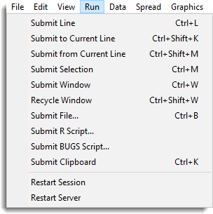 Run Menu Commands • Genstat v21