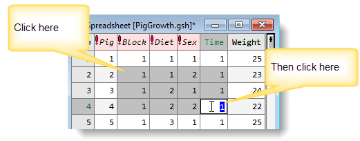 Selecting a Cell Range • Genstat v21