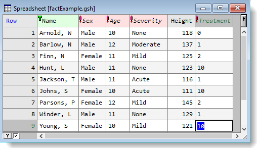 Understanding Factors and Levels • Genstat v21
