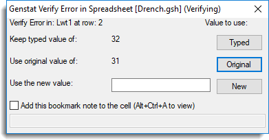 Double-checking your Data Entries (data verification) • Genstat v21